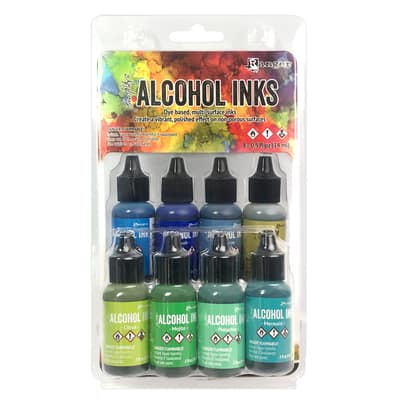 Tim Holtz® Greens & Blue 8 Color Alcohol Ink Set | Michaels