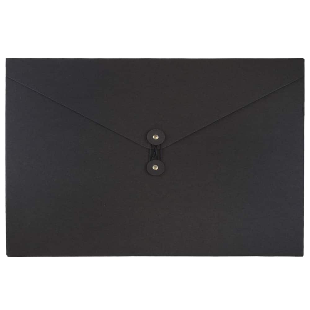 JAM Paper Black Kraft Portfolio with Button and String Tie Closure 9.25 ...