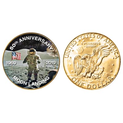 Moon Landing Eisenhower Colorized Dollar Gold Layered Coin | Michaels