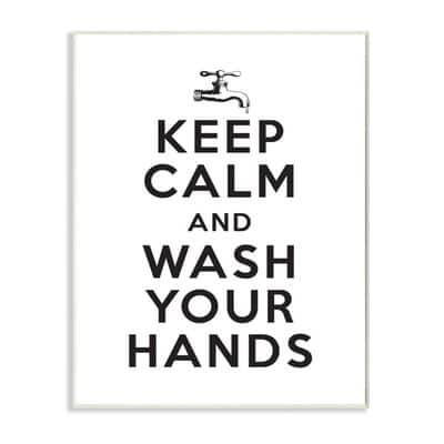 Stupell Industries Keep Calm & Wash Your Hands Phrase Bathroom Wall Art ...