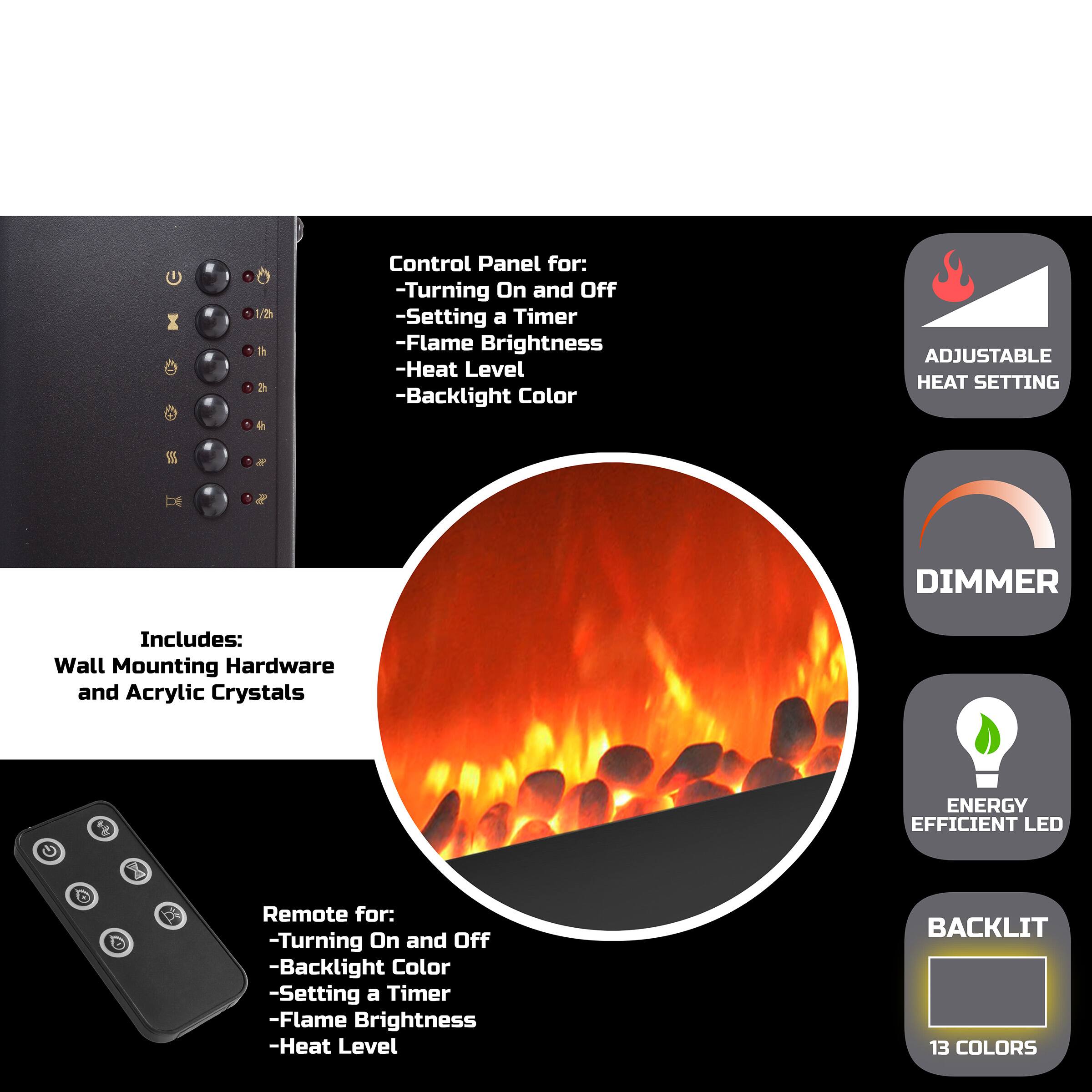 Hastings Home 31" Black LED Backlit Fireplace | Fireplaces | Michaels