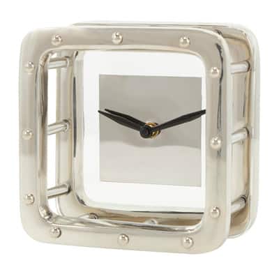 6" Silver Aluminum Geometric Dimensional Open Frame Clock | Michaels