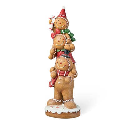 Glitzhome® 29.25" Christmas Stacked Gingerbread Man Porch Décor | Michaels