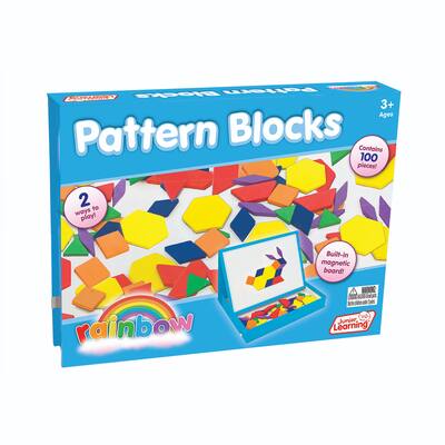 Junior Learning® Rainbow Pattern Blocks Magnetic Activities Learning ...