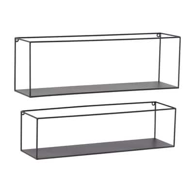 Black Metal Modern Wall Shelf, Set of 2 24", 23" | Michaels