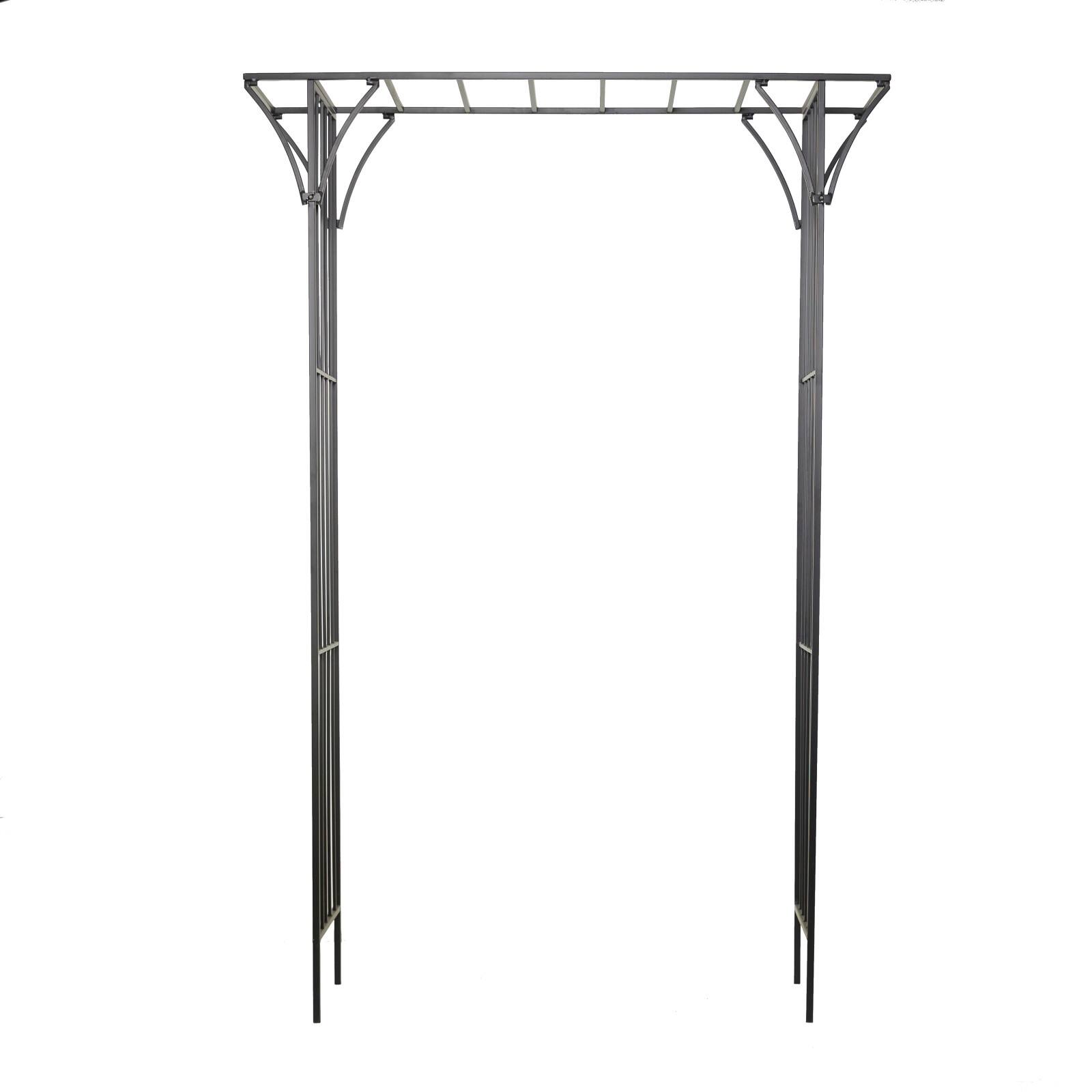 Black Iron Contemporary Garden Arbor, 87" x 48" x 16" | Garden Decor ...