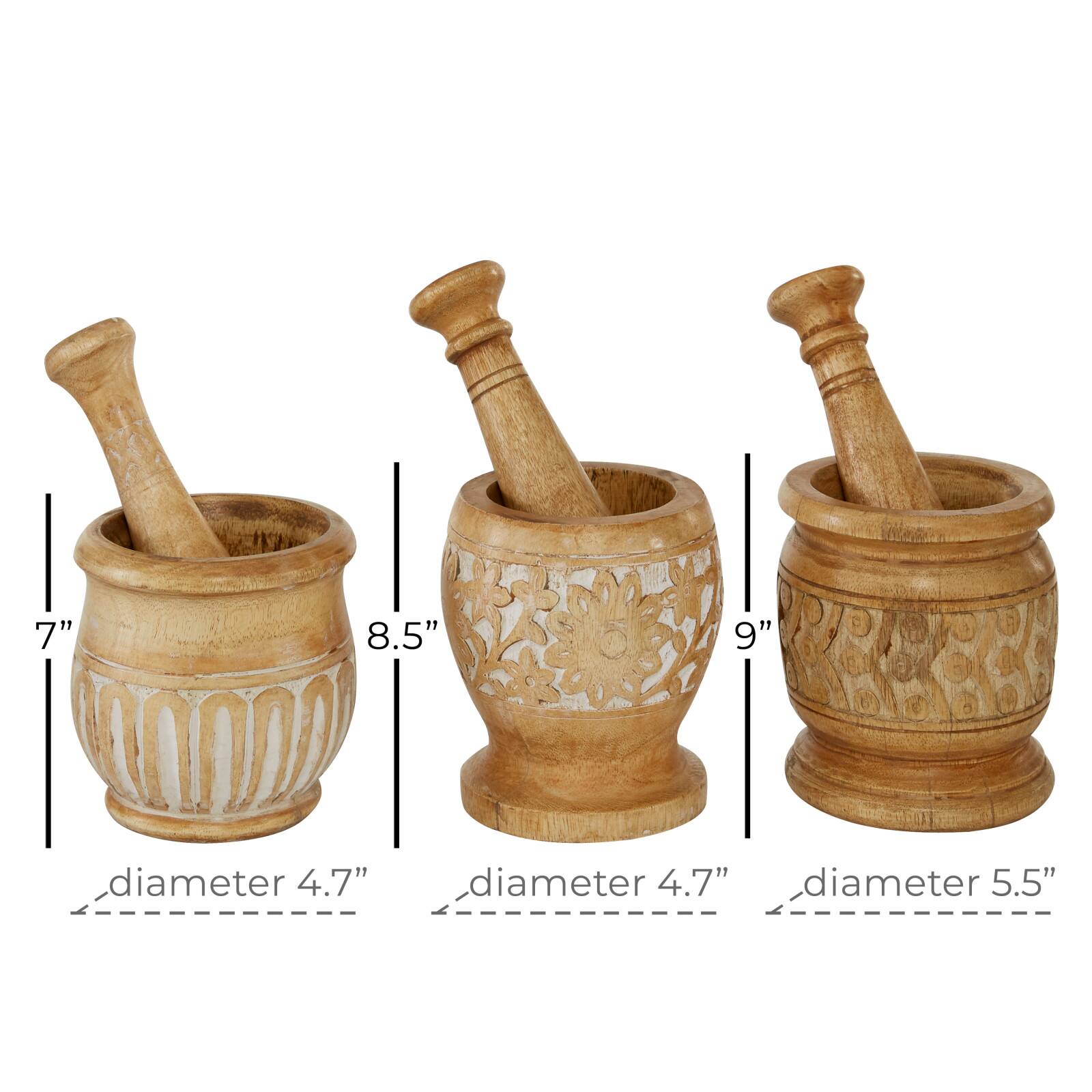 Brown Mango Wood Country Cottage Mortar & Pestle Sets | Serveware & Tableware | Michaels