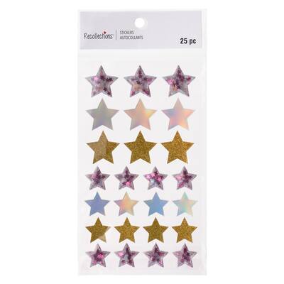 Buy in Bulk - 12 Packs: 25 ct. (300 total) Sparkle Mix Star Stickers by ...