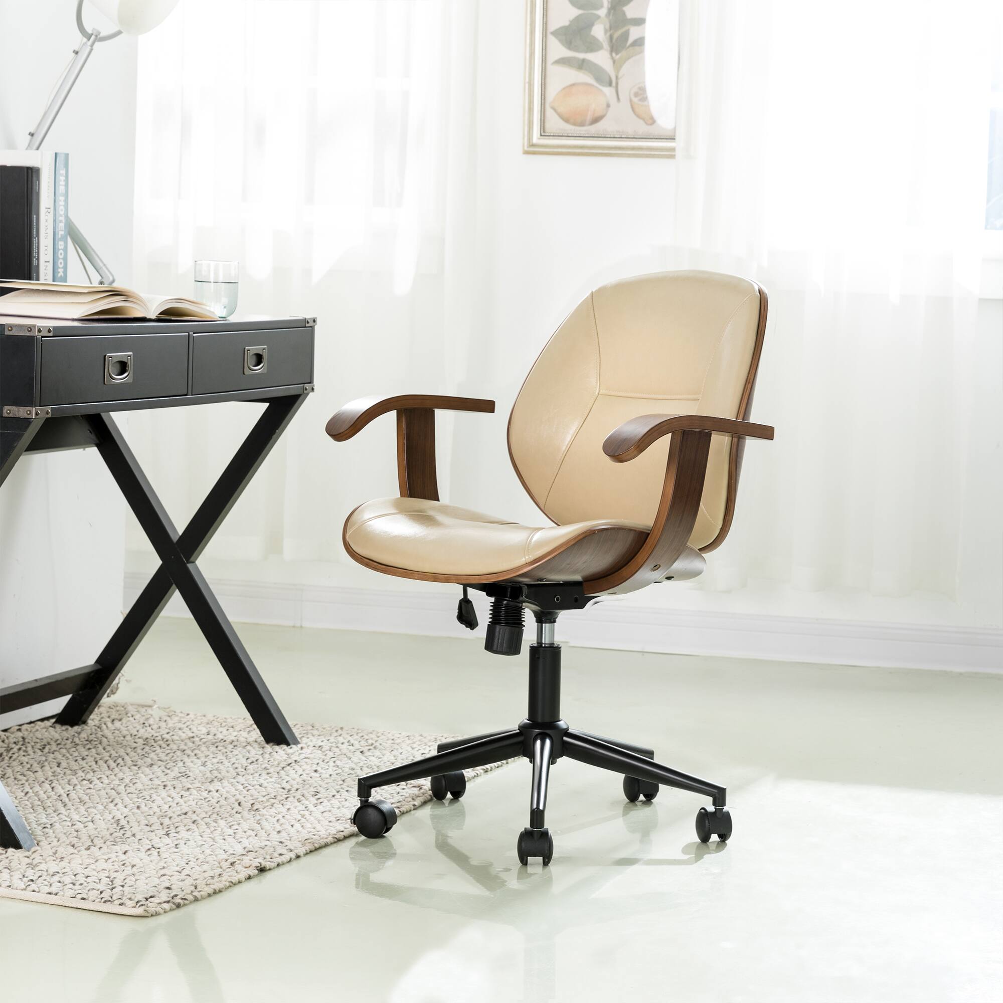Glitzhome® 38" Leatherette Gaslift Adjustable Swivel Office Chair ...