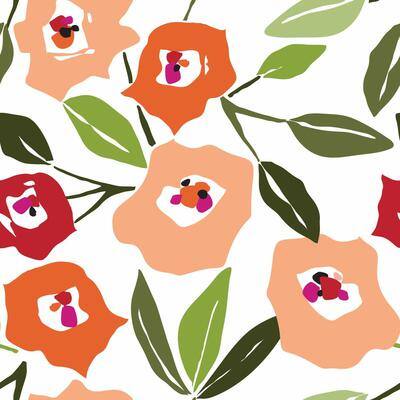 RoomMates Pink Block Print Blooms Peel & Stick Wallpaper | Michaels