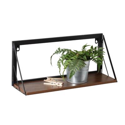 Honey Can Do Small Walnut Mid Century Modern Wall Mounted Shelf | Michaels