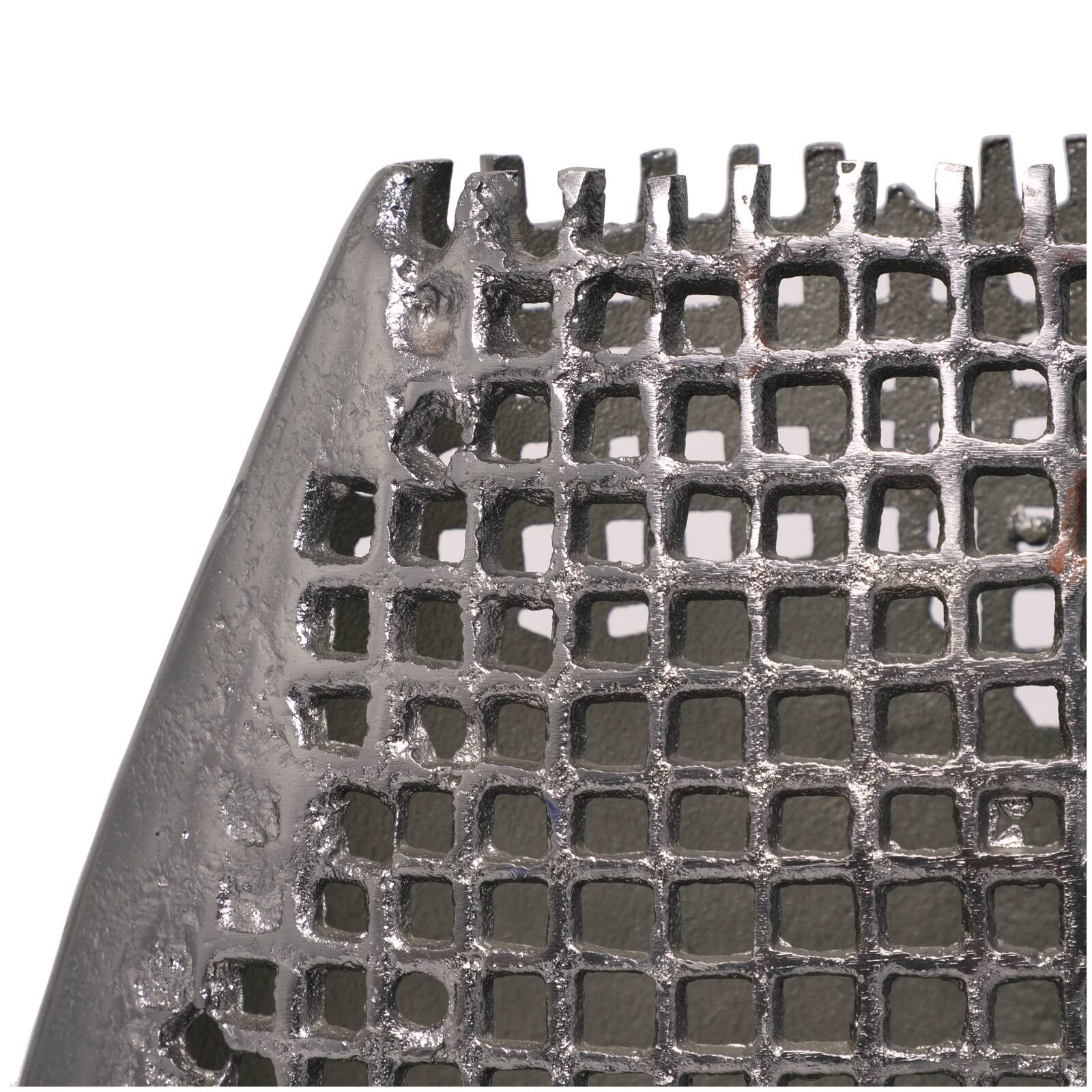 15" Dark Gray Aluminum Grid Inspired Abstract Vase with Open Frame ...