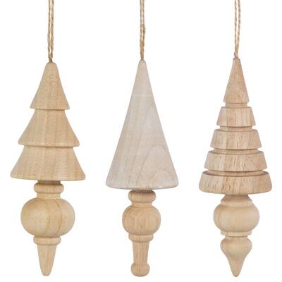 3ct. Natural Trees Wooden Christmas Ornaments | Michaels