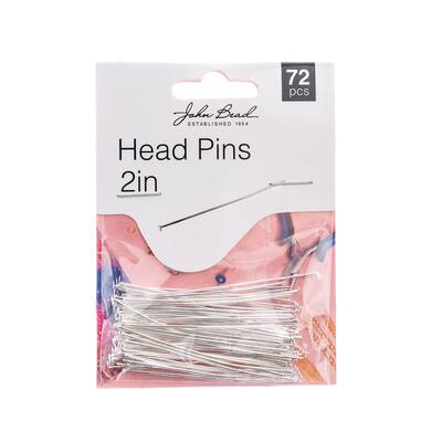 John Bead 2" Silver Head Pins, 72ct. | Michaels