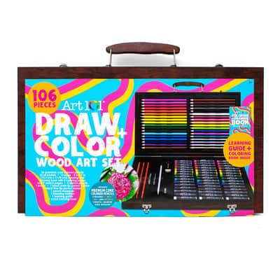 Art 101 Draw & Color Wood Art Set | Michaels