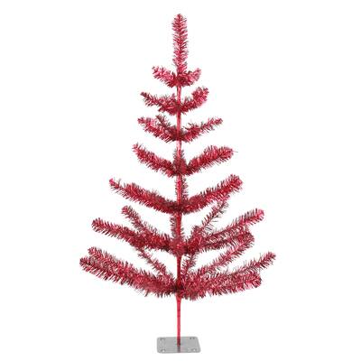 3ft. Unlit Red Tinsel Twig Artificial Christmas Tree | Michaels