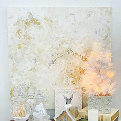 Silver and Snow Paint Pour Art | Projects | Michaels