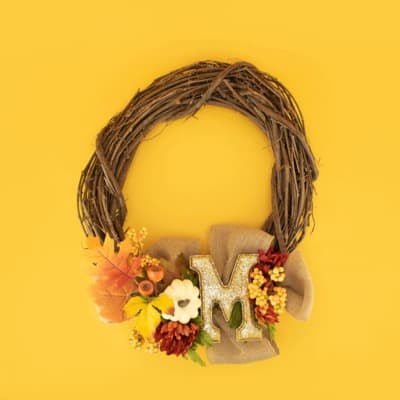 September MAKEbreak: Fall Initial Wreath | Projects | Michaels