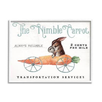 Stupell Industries Easter Bunny Vintage Nimble Carrot Mobile Spring ...