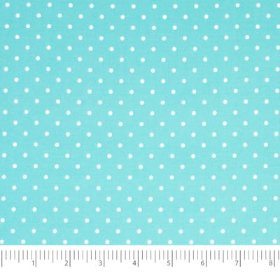 SINGER Aqua Polka Dot Cotton Fabric | Michaels