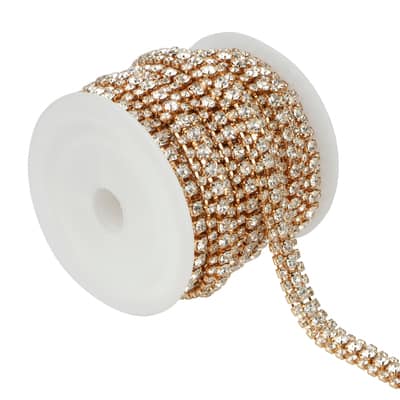 3yd. Glass 3-Row Rhinestone Chain Spool by Bead Landing™ | Michaels