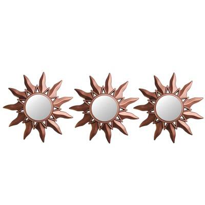 9.5" Mayan Sunburst Matte Copper Round Mini Mirror Set | Michaels