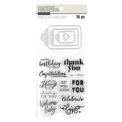 Buy in Bulk - 6 Pack: Tags Clear Stamp & Die Set by Recollections ...
