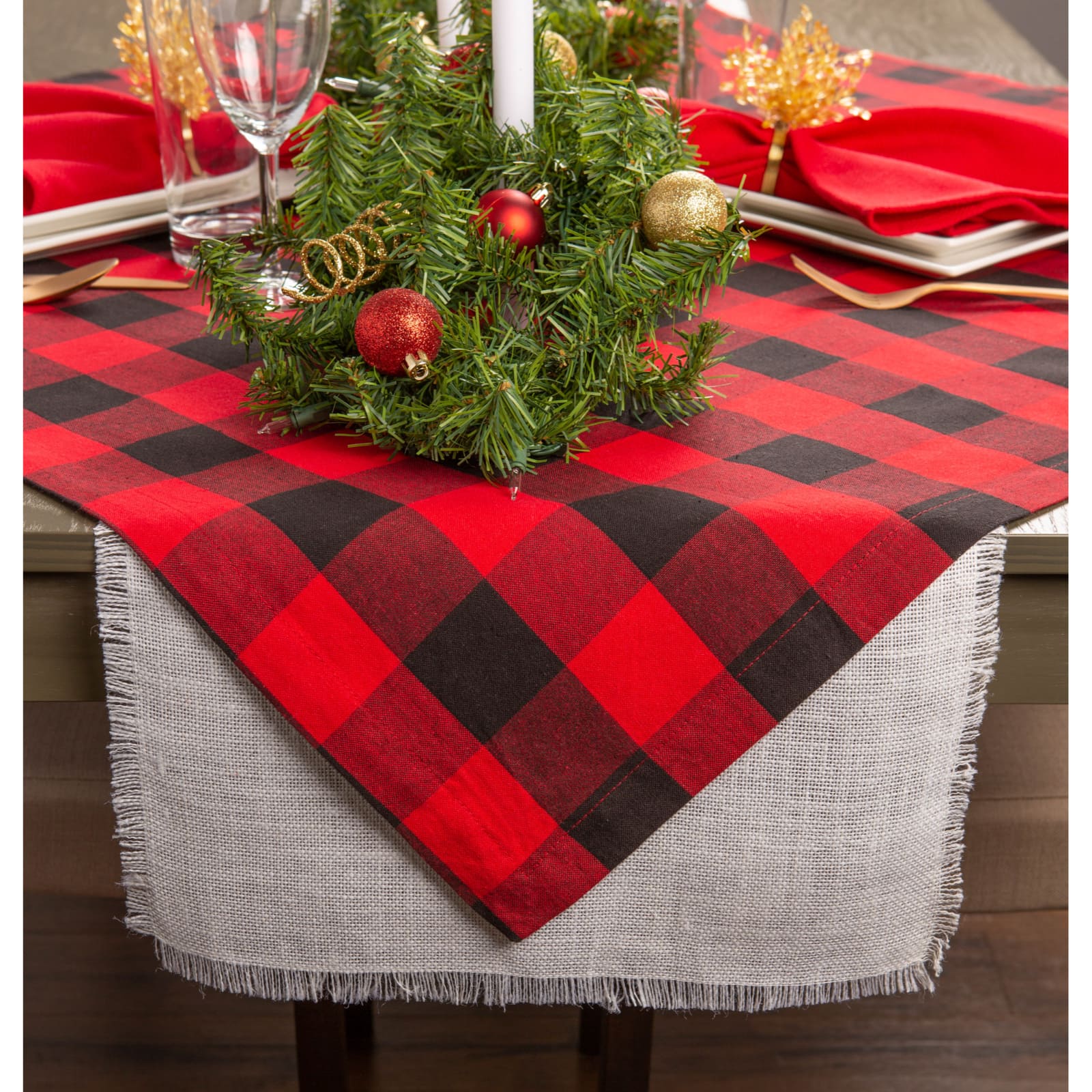DII® 70" Buffalo Check Round Tablecloth | Michaels