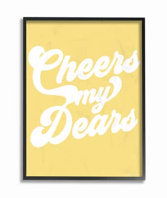 Stupell Industries LulusimonStudio Cheers My Dears Wall Art in Black ...