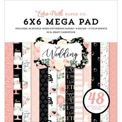Echo Park™ Paper Co. Wedding Double-Sided Mega Paper Pad, 6" x 6 ...