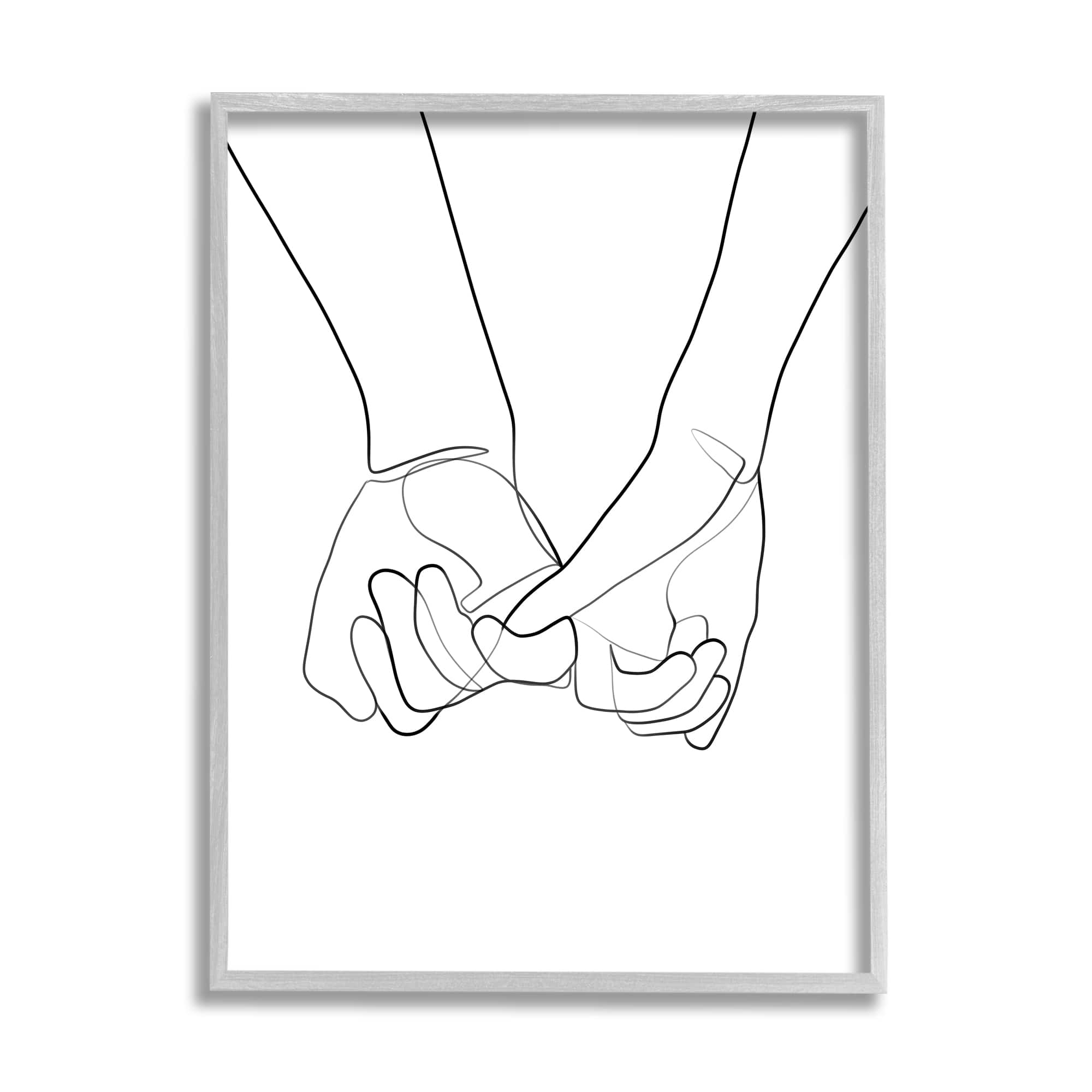 Stupell Industries Fluid Line Abstract Couple Holding Hands Wall Art in ...