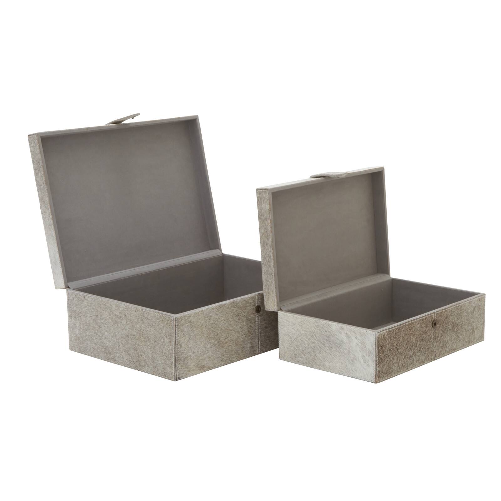 Gray Leather Glam Box Set, 14" & 17" | Decorative Boxes | Michaels