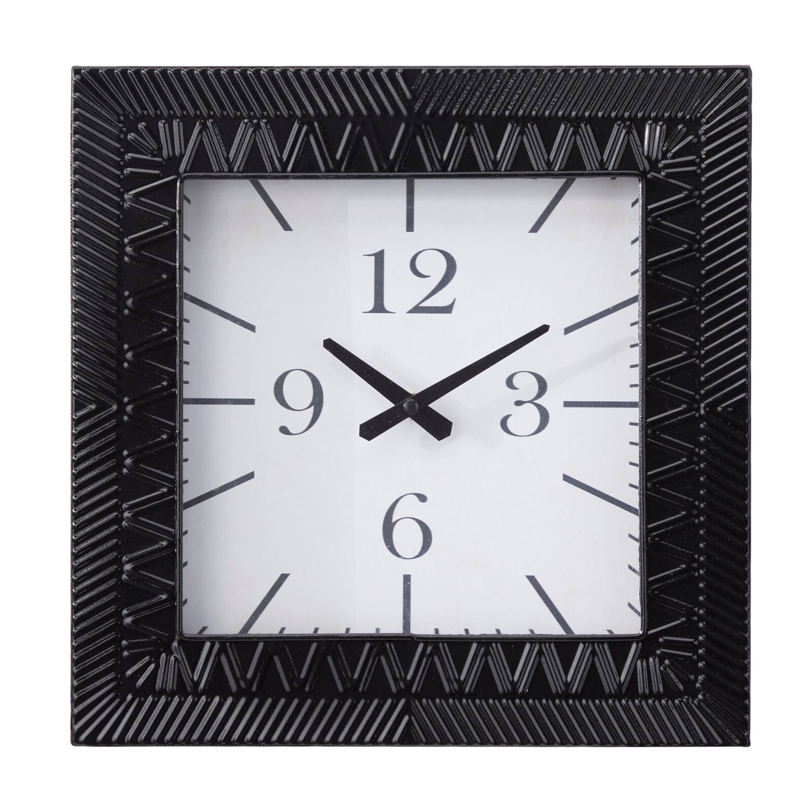 Black Metal Modern Wall Clock, 12" x 3" x 12" | Michaels