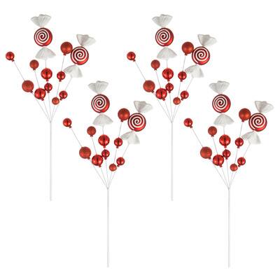 Glitzhome® 24" Christmas Red & White Candy Pick, 4ct. | Michaels