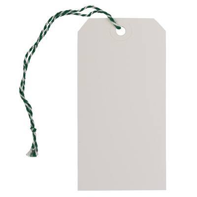 JAM Paper White Medium Premium Gift Tags with Green String, 10ct ...