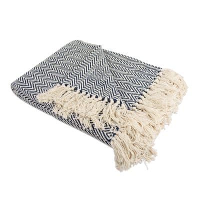 DII® Nautical Blue Handloom Chevron Throw | Michaels