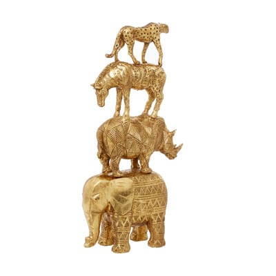 15" Gold Glam Stacked Animal Sculpture | Michaels