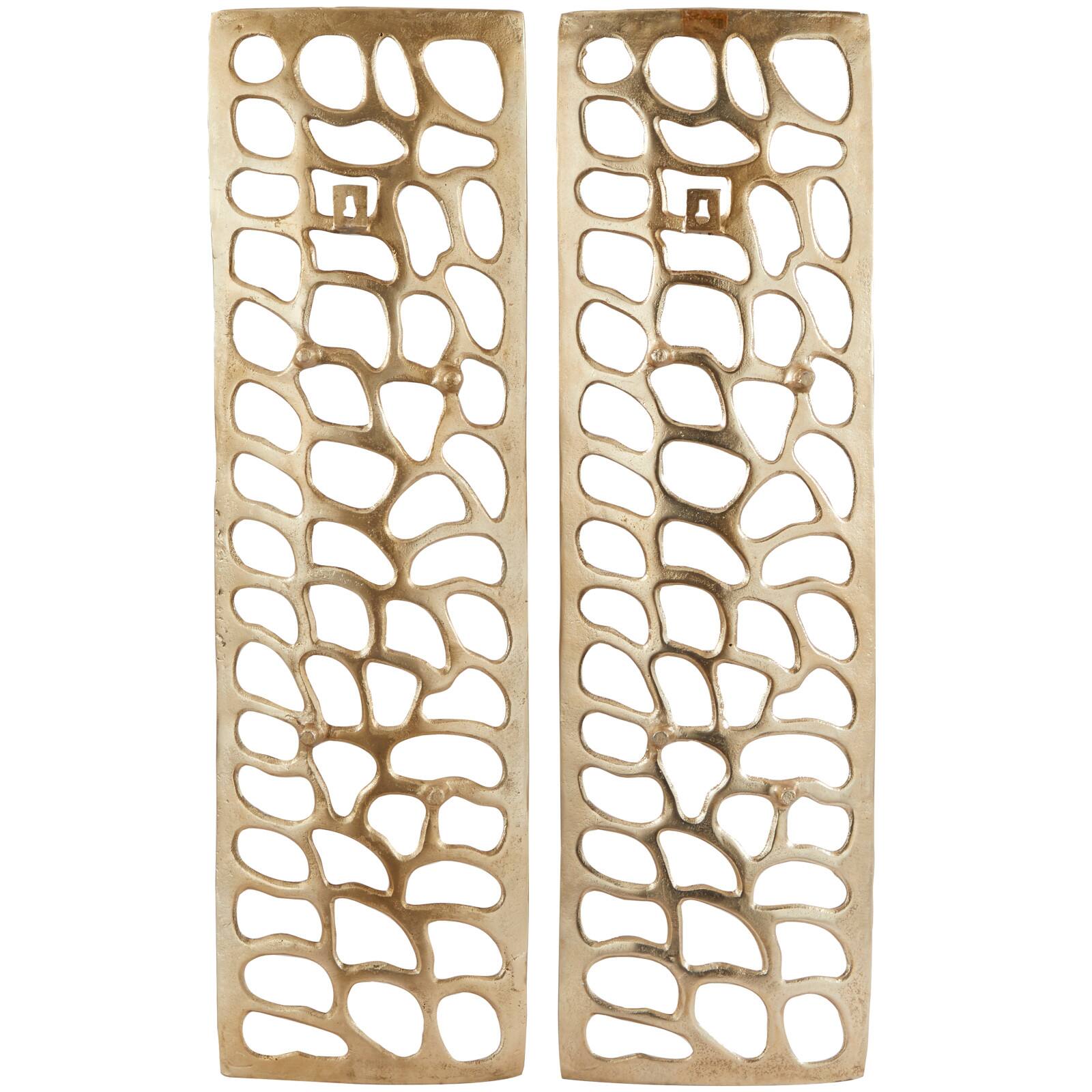 Gold Aluminum Cutouts Abstract Wall Decor Set of 2 7", 22" | Michaels