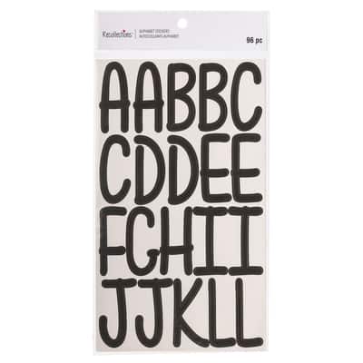 Buy in Bulk - 12 Pack: Black Large Font Alphabet Stickers by ...