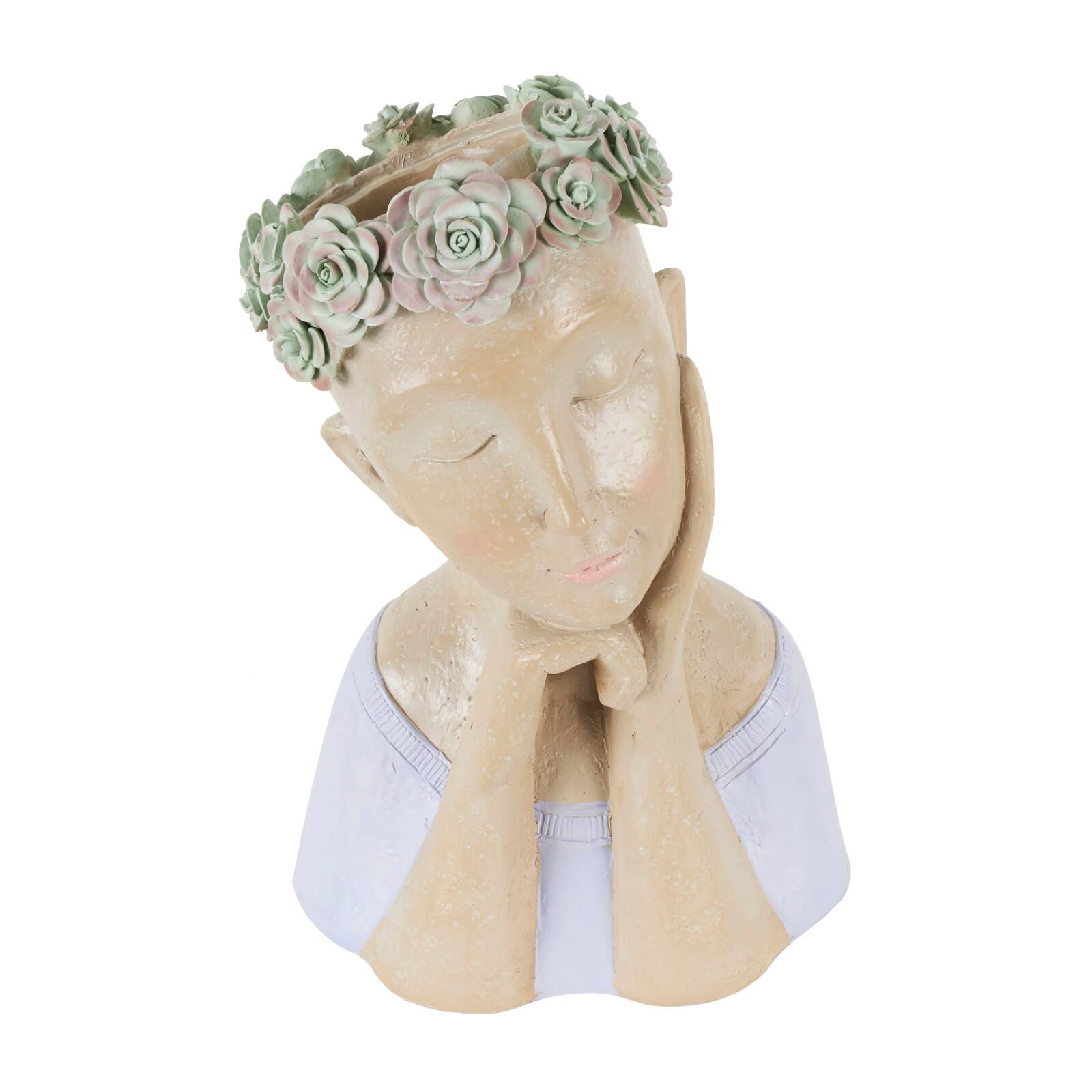 14" Woman Bust Planter with Flower Crown | Michaels