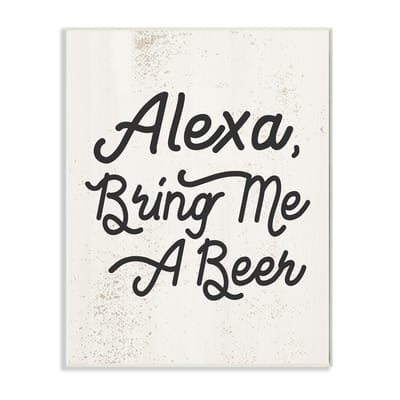 Stupell Industries Alexa Bring Me Beer Distressed Kitchen Sign Wall Plaque | Michaels