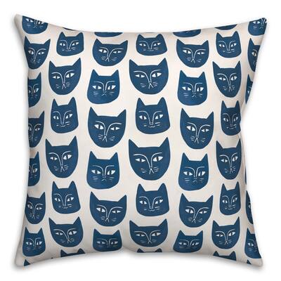 Blue Cat Face Pattern 18" x 18" Throw Pillow | Michaels