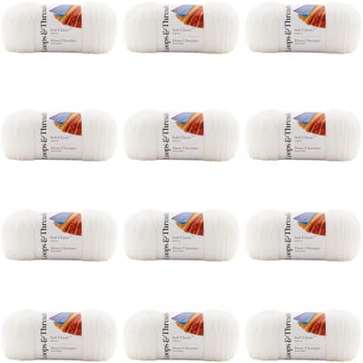 Buy in Bulk - 12 Pack: Soft Classic™ Solid Yarn by Loops & Threads ...