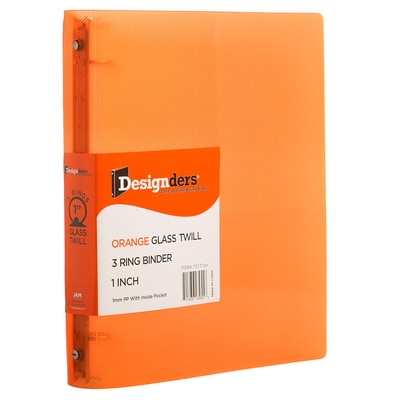 JAM Paper Glass Twill Plastic 3-Ring Binder, Color: Orange | Michaels