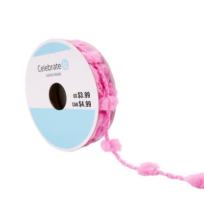 3/8" x 4yd. Pom-Pom Ribbon by Celebrate It® Easter | Easter Ribbon ...