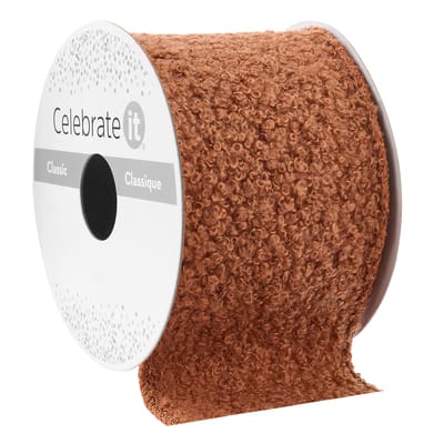 2.5" x 3yd. Faux Fur Sherpa Wired Ribbon by Celebrate It® Classic ...