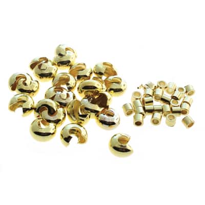The Beadsmith® Basic Elements™ Gold-Plated Smooth Crimp Tubes & 4mm Covers | Michaels