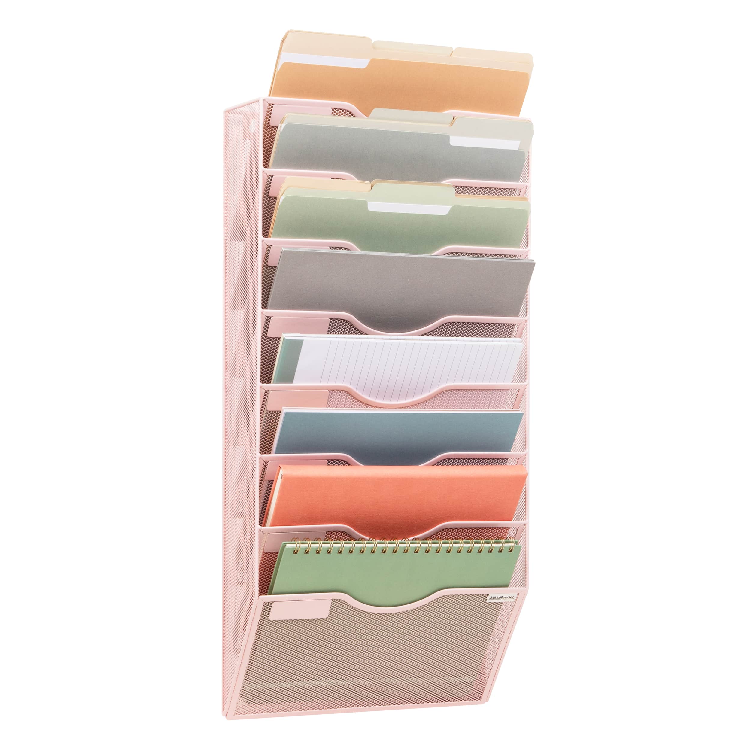 Mind Reader Wall File Organizer, 8 Pocket Hanging Document Rack, Office ...