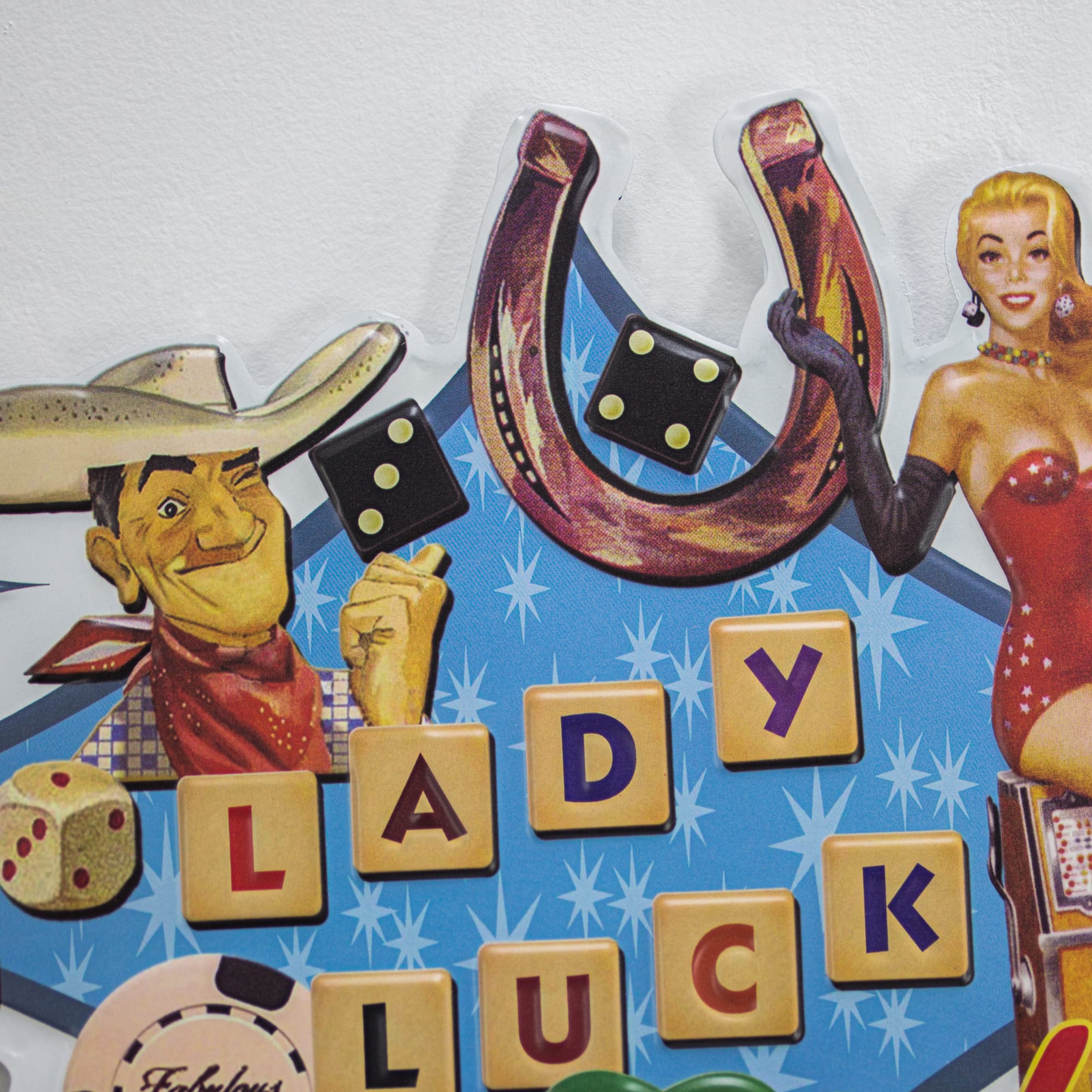 American Art Décor™ 22" Las Vegas Lady Luck Embossed Metal Sign | Michaels