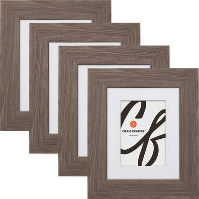 4 Pack Craig Frames American Barn Farmhouse Gray Picture Frame with Mat ...